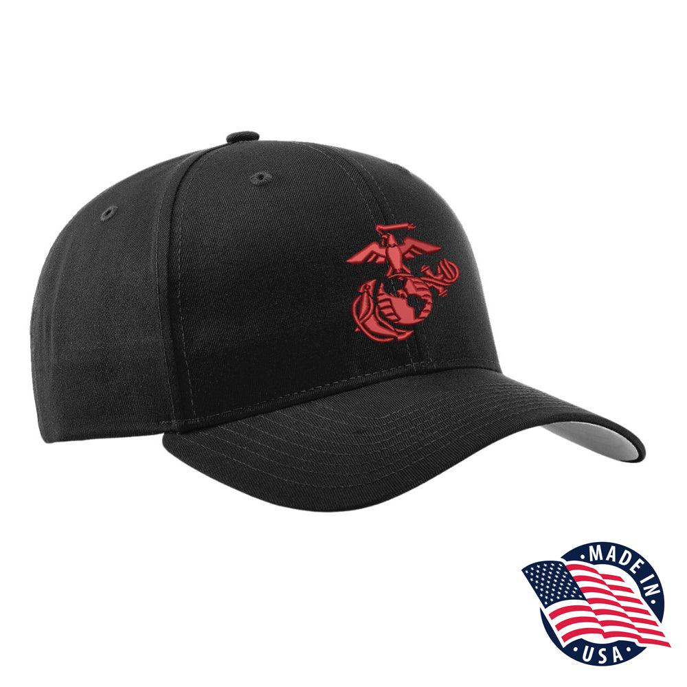 3D Eagle Globe & Anchor Structured USMC Hat - RED Logo – kbarsoapco